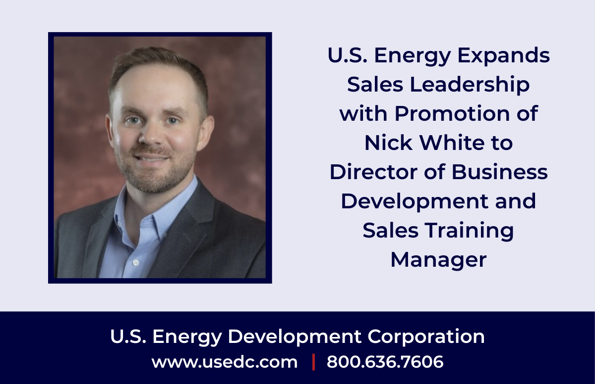 U.S. Energy Expands Sales Leadership with Promotion of Nick White | U.S ...